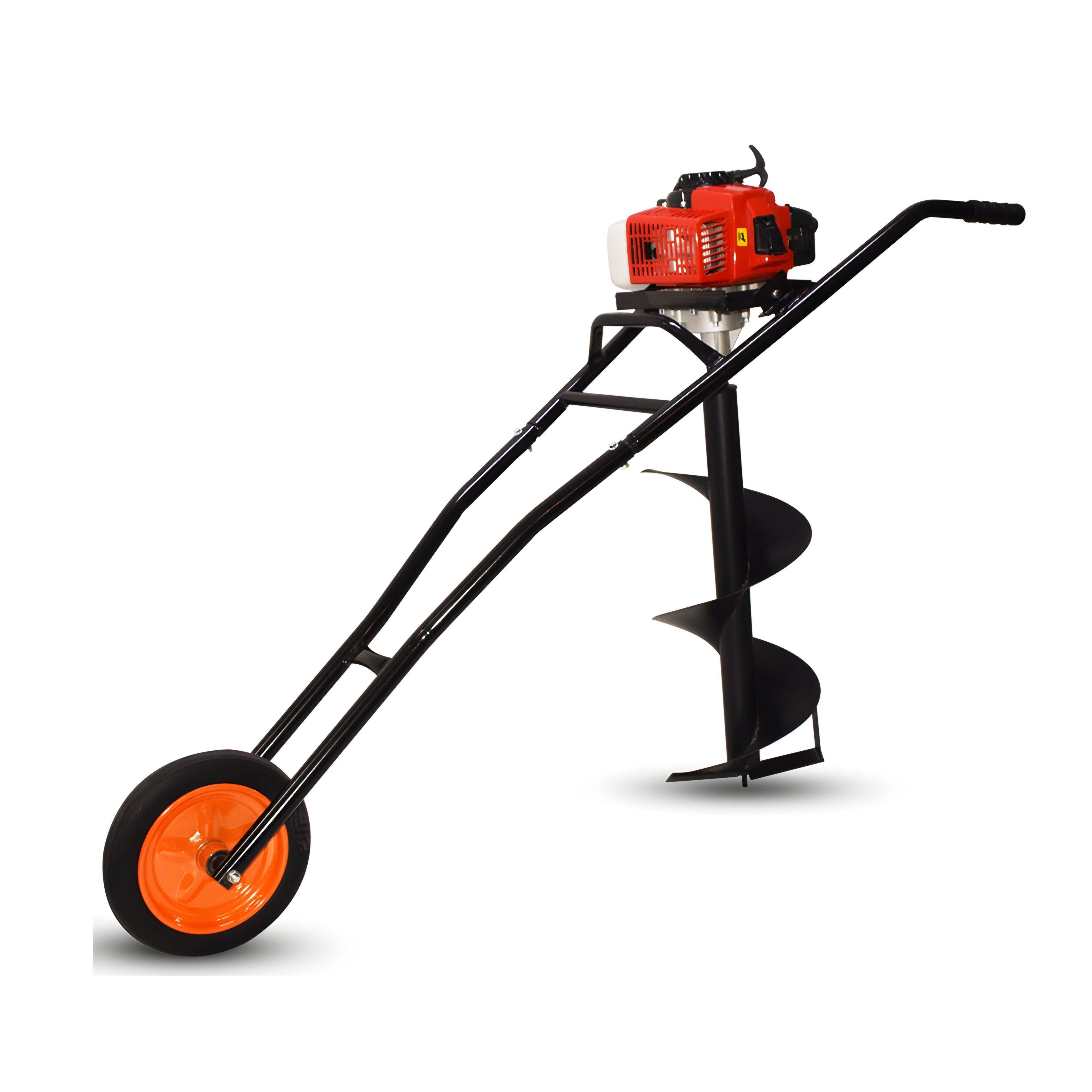 Single Wheel Trolley Type Earth Auger | Premium 63cc Engine — SPAARK Agro
